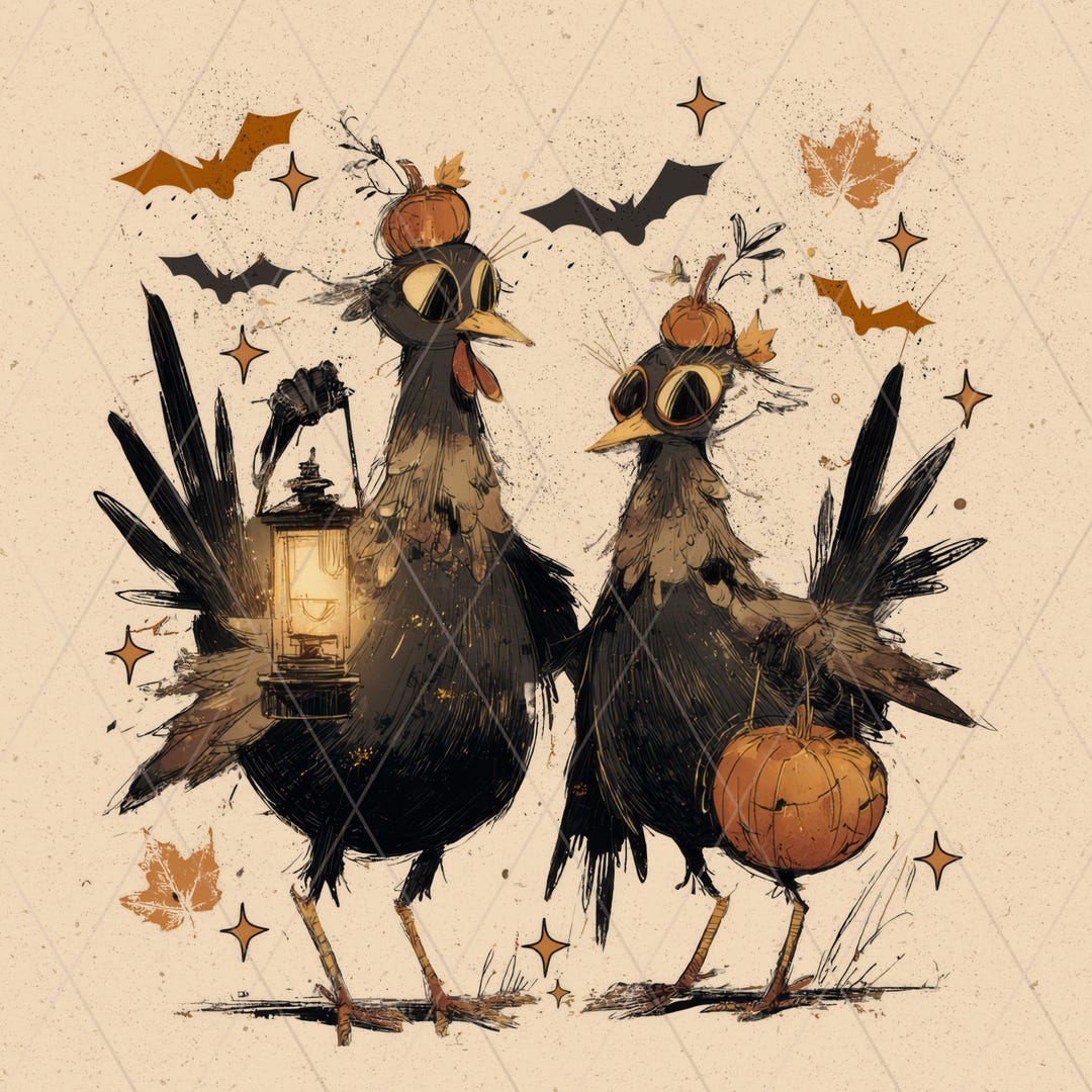 Trendy Halloween Chicken PNG, Spooky Chickens Pumpkin Lantern Tshirt ...