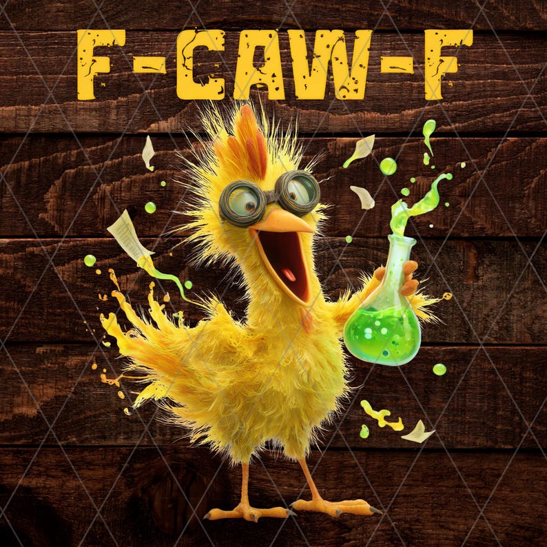5 Funny F-caw-f Chicken PNG, Screaming Hen Meme Clipart, Crazy Rooster ...