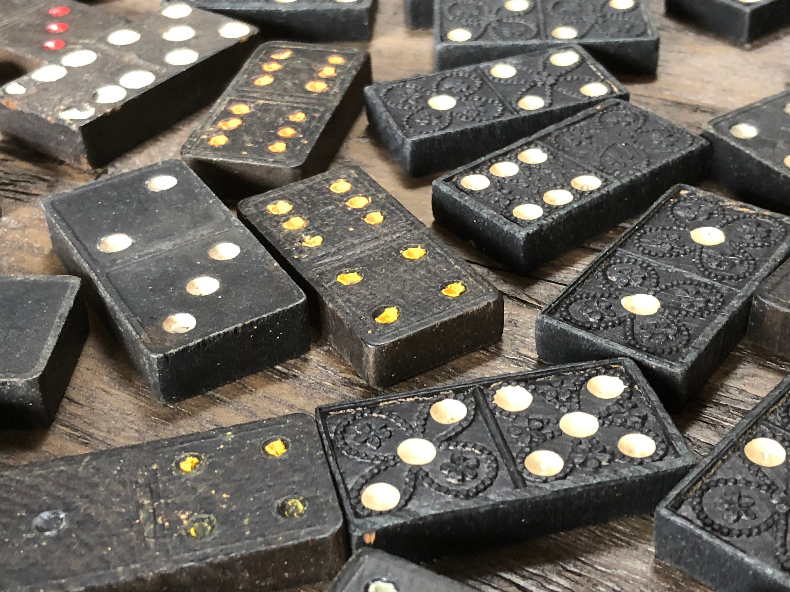 54 Vintage Wood Dominoes LOT of 54 Domino Games Toy Wooden 3 STYLES ...