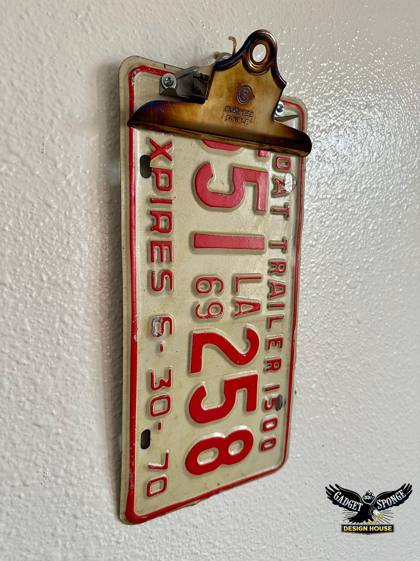 Repurposed License Plate Clipboard, Louisiana, State, 1969, Wall Decor ...
