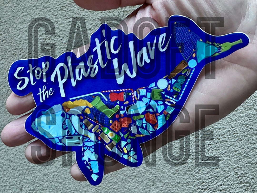 LARGE Stop the Plastic Wave Save Our Oceans Premium Vinyl Sticker ...
