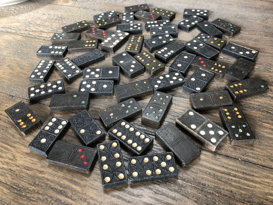 54 Vintage Wood Dominoes LOT of 54 Domino Games Toy Wooden - 3 STYLES ...