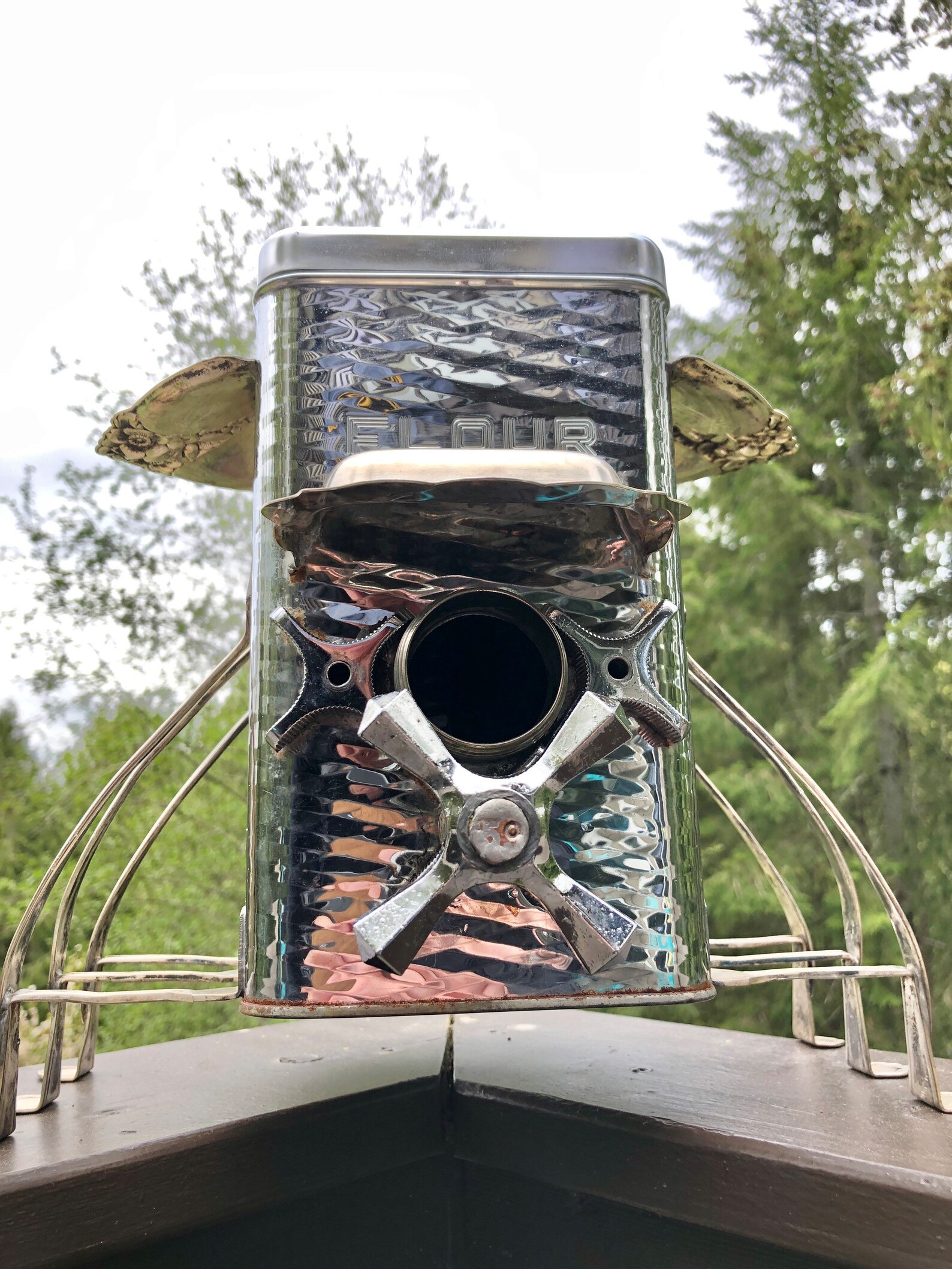 Birdhouse, Bird House Repurposed Upcycled Total Custom Silverplate ...