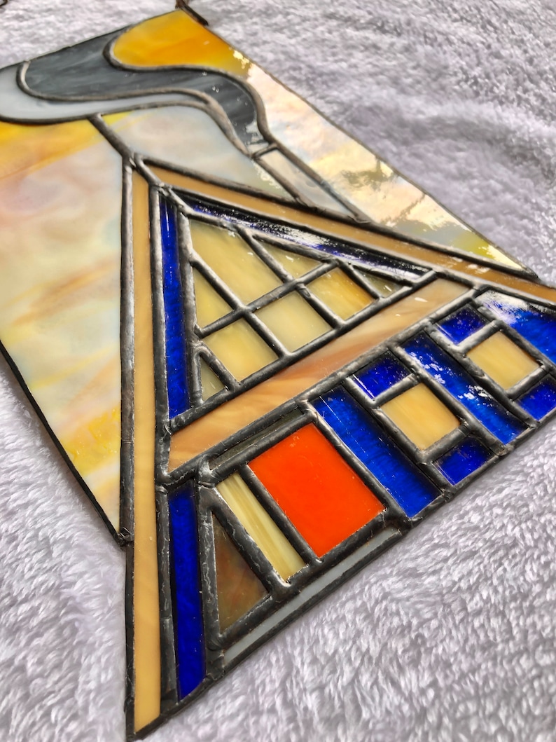 Stained Glass, Cabin, A Frame, A-frame, Window Hanging, Window Art ...