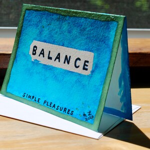 BALANCE Hand Painted Note Card Original Art SIMPLE PLEASURES Blank Note ...