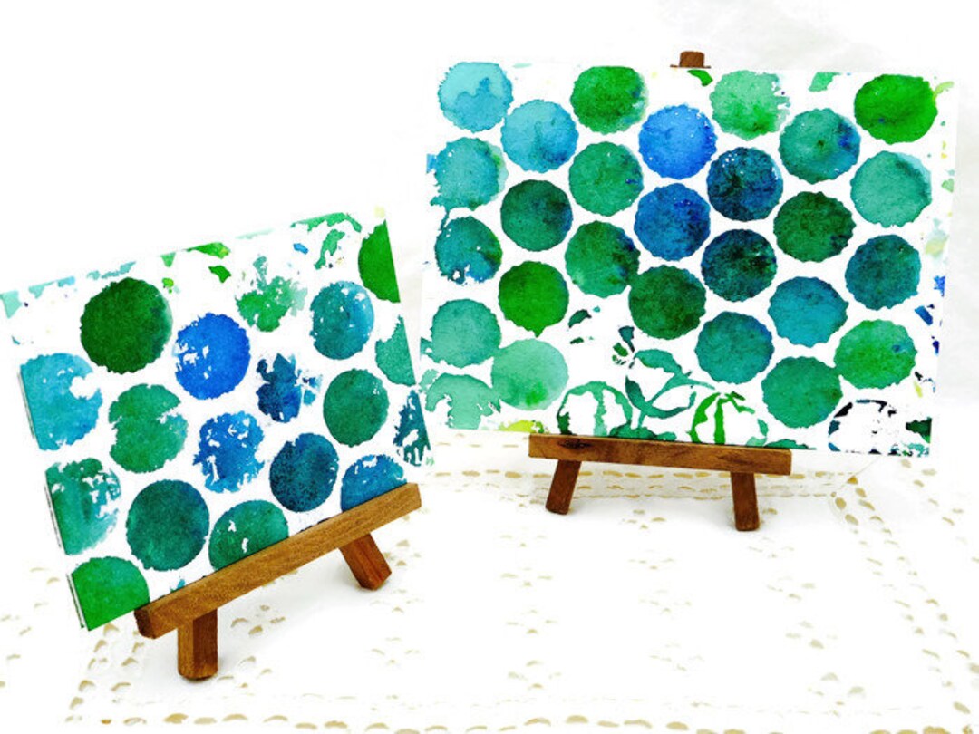 Green & Blue Fun Watercolor Art Greeting Card Original Art Hand Painted ...