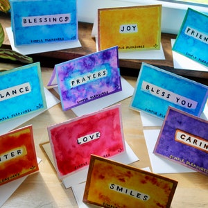 BALANCE Hand Painted Note Card Original Art SIMPLE PLEASURES Blank Note ...