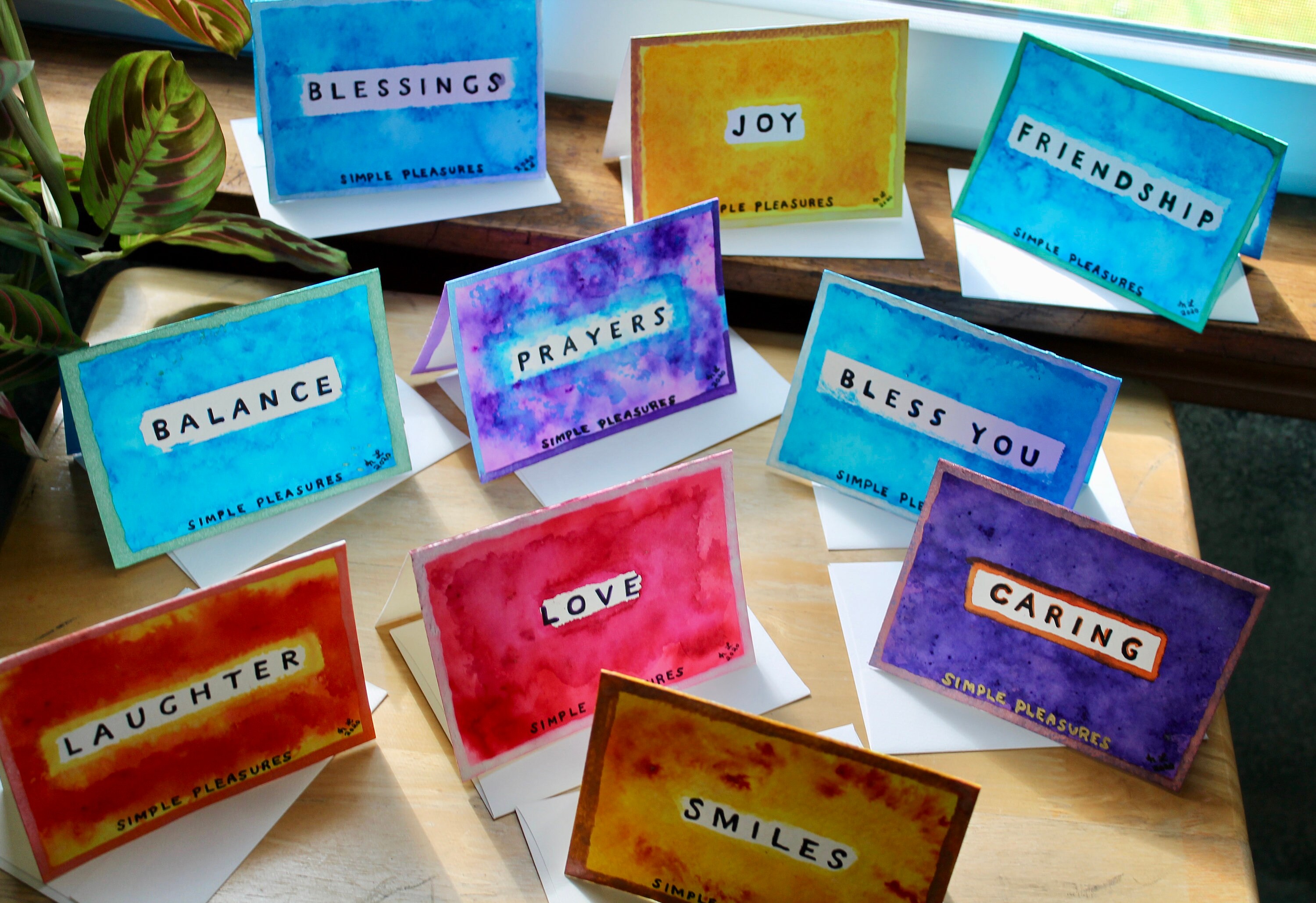 BALANCE Hand Painted Note Card Original Art SIMPLE PLEASURES Blank Note ...