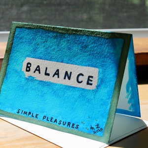 BALANCE Hand Painted Note Card Original Art SIMPLE PLEASURES Blank Note ...