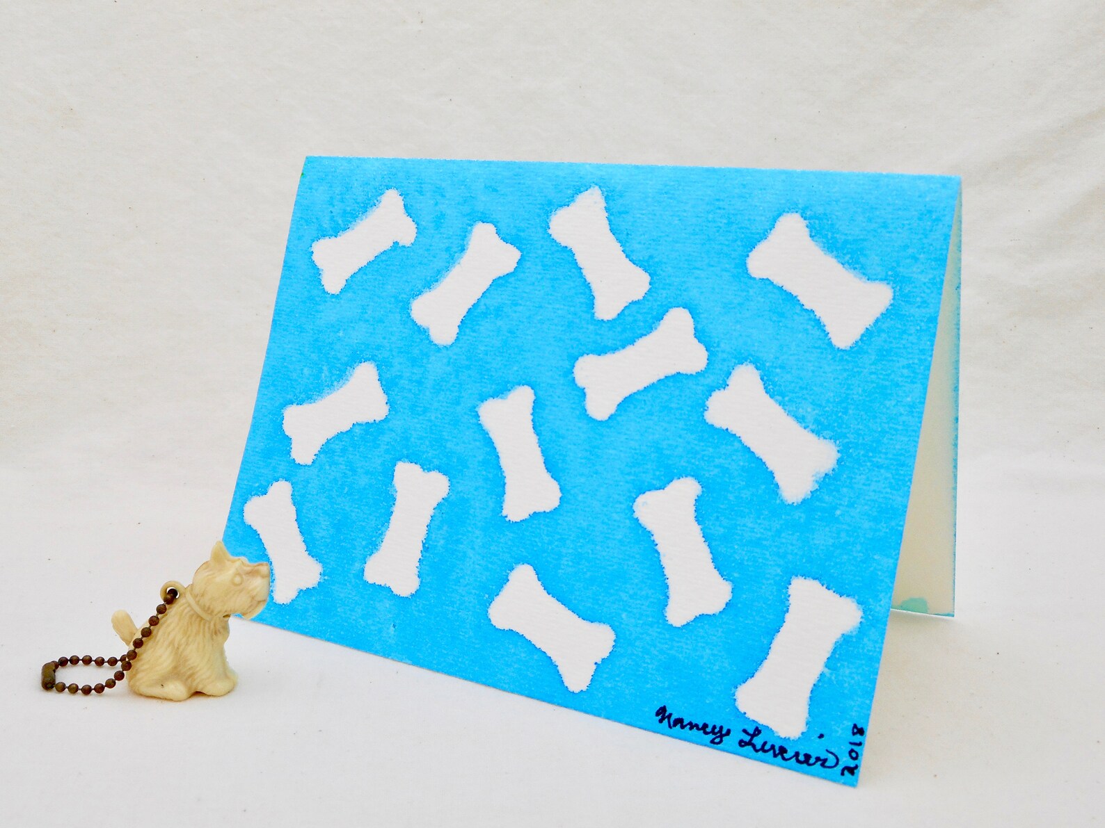 Dog Bones ORIGINAL Watercolor Cards for Dog Lover Hand | Etsy