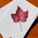 NH Red Maple LEAF ART Hand Painted Note Card Unique Stationary Note ...