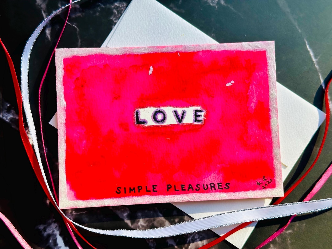 Unique Note Card Stationery LOVE Art Hand Painted Note Card Original ...