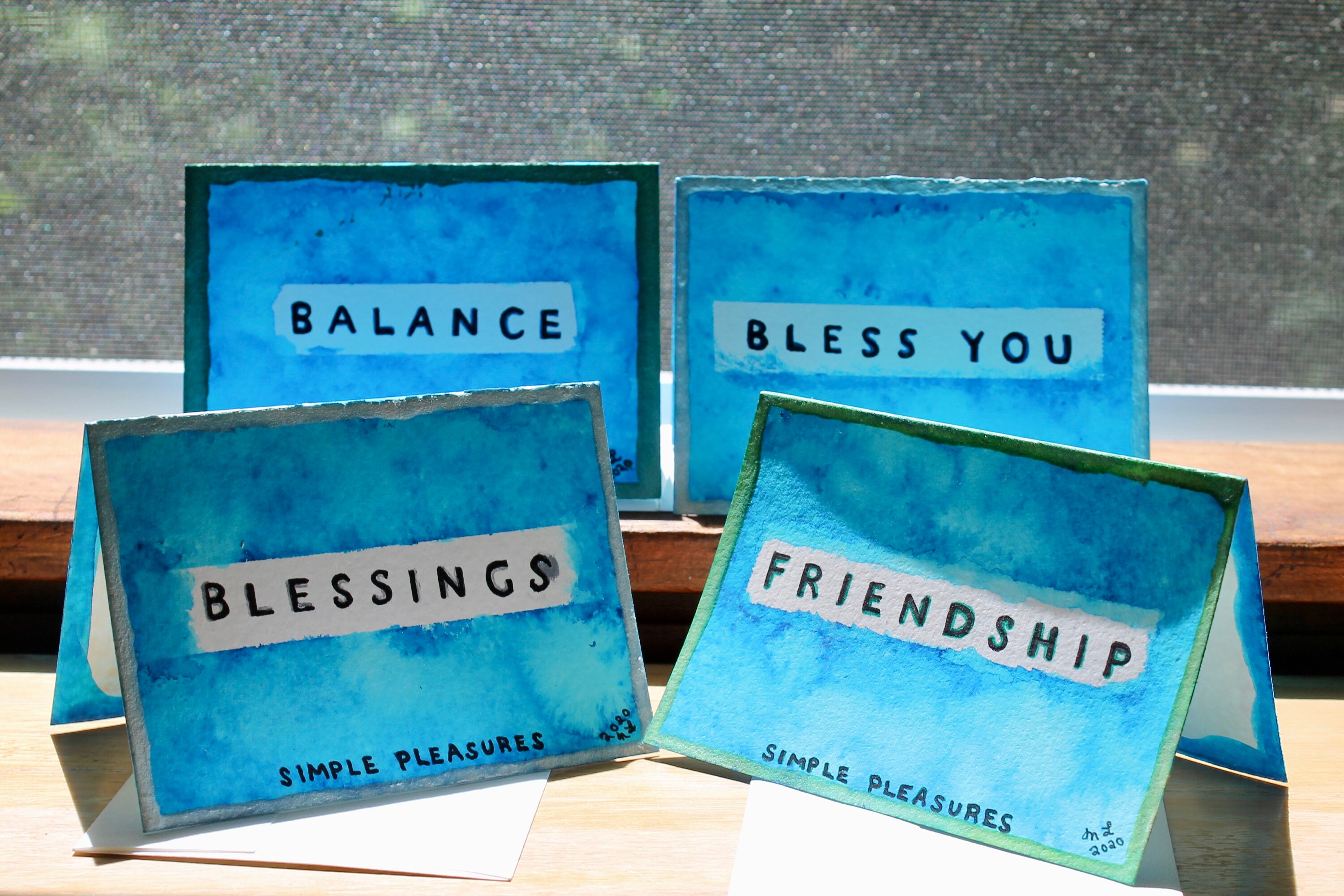 Unique Stationery FRIENDSHIP Hand Painted Note Card Original Art SIMPLE ...