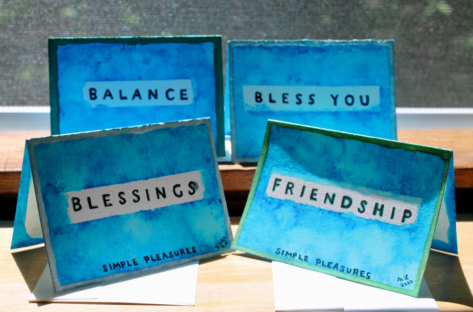 BALANCE Hand Painted Note Card Original Art SIMPLE PLEASURES Blank Note ...