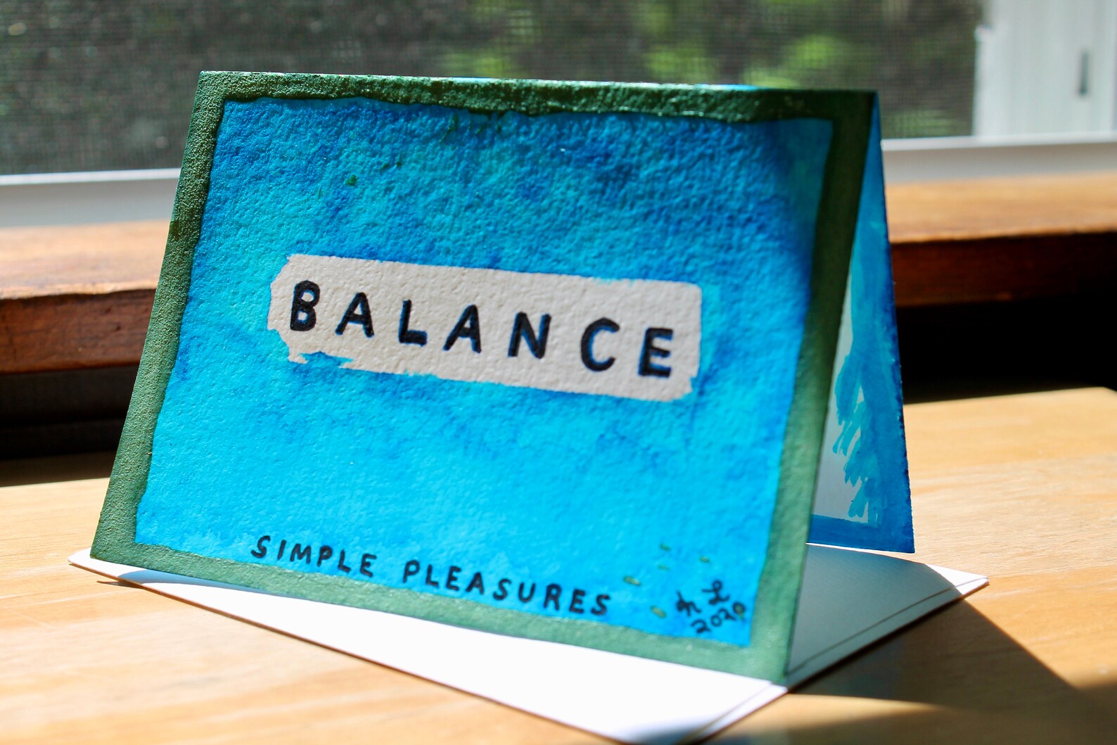 BALANCE Hand Painted Note Card Original Art SIMPLE PLEASURES - Etsy