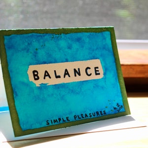 BALANCE Hand Painted Note Card Original Art SIMPLE PLEASURES Blank Note ...