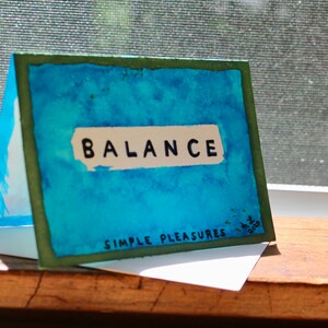 BALANCE Hand Painted Note Card Original Art SIMPLE PLEASURES Blank Note ...