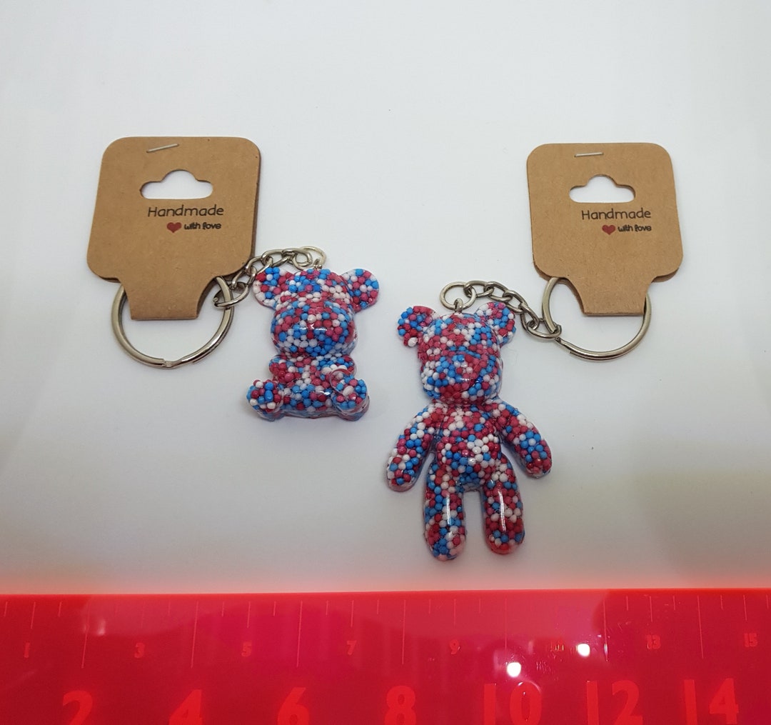 Red White and Blue Bear Keyring - Etsy