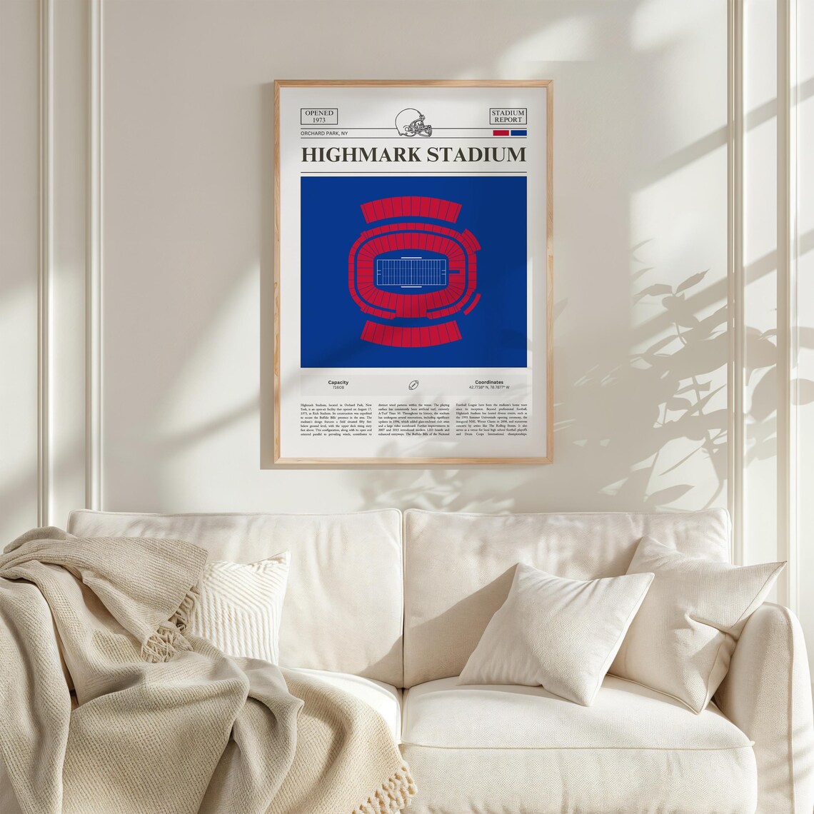 Highmark Stadium Print, Buffalo Bills Stadium Poster, American Football ...