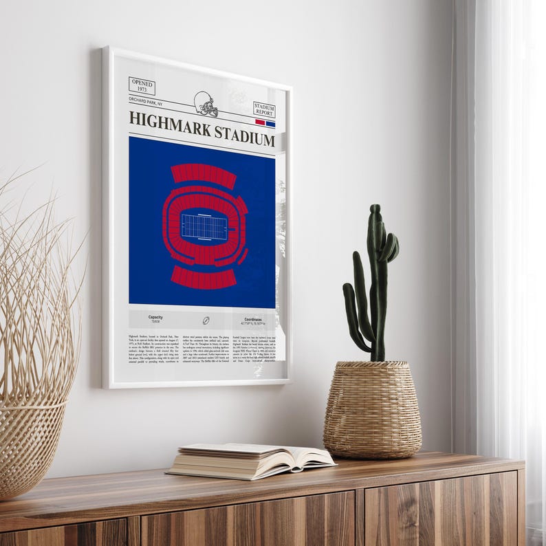 Highmark Stadium Print, Buffalo Bills Stadium Poster, American Football ...