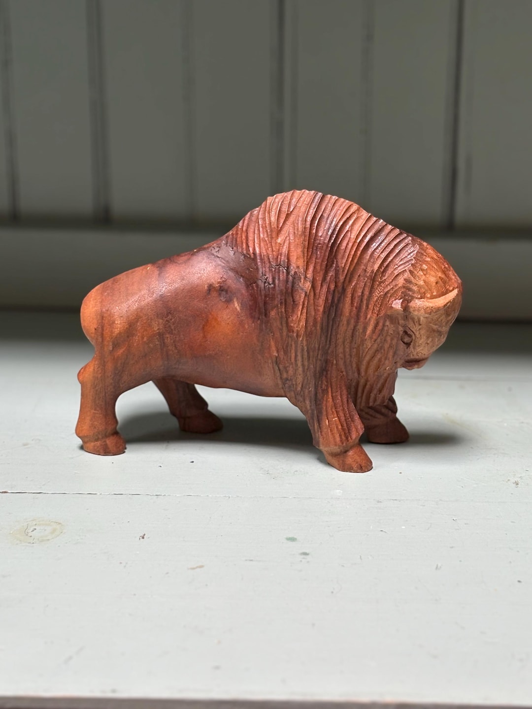 Hand Carved Wooden Bison or Buffalo - Etsy