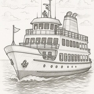 Seattle Ferry Coloring Pack of 5 - Etsy
