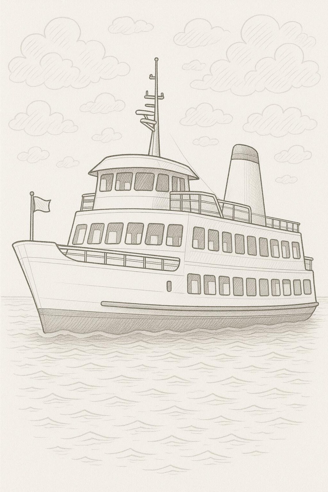 Seattle Ferry Coloring Pack of 5 - Etsy