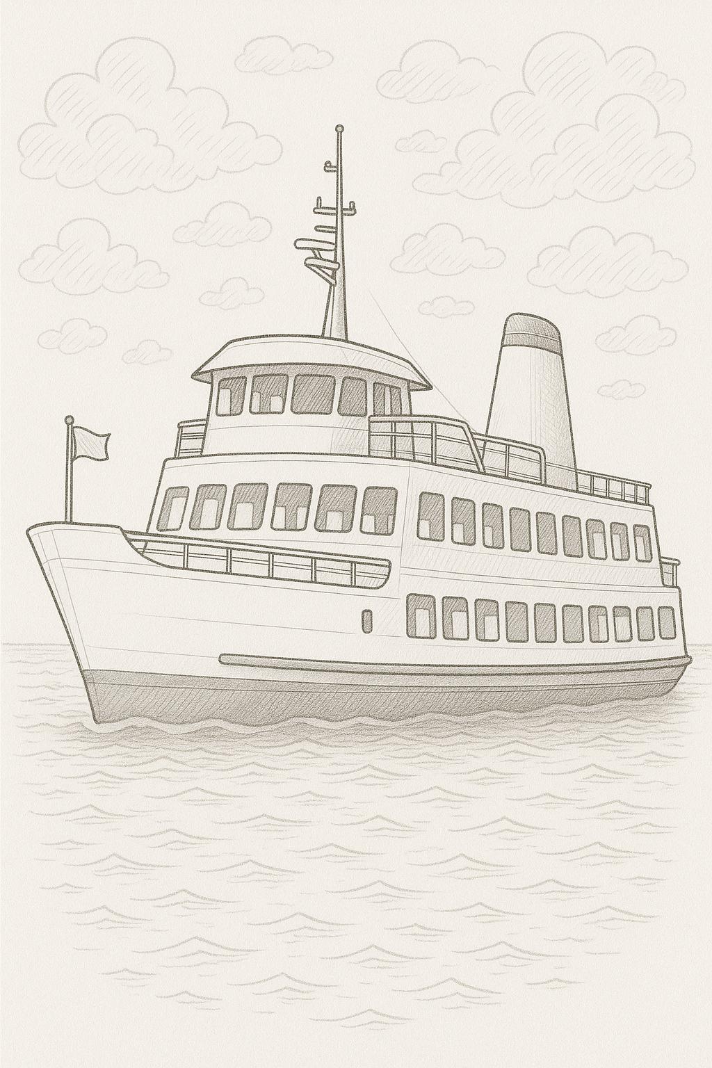 Seattle Ferry Coloring Pack of 5 - Etsy