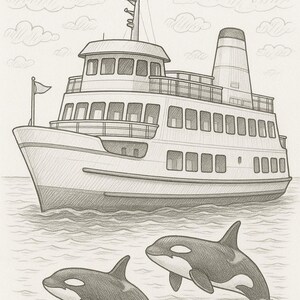 Seattle Ferry Coloring Pack of 5 - Etsy