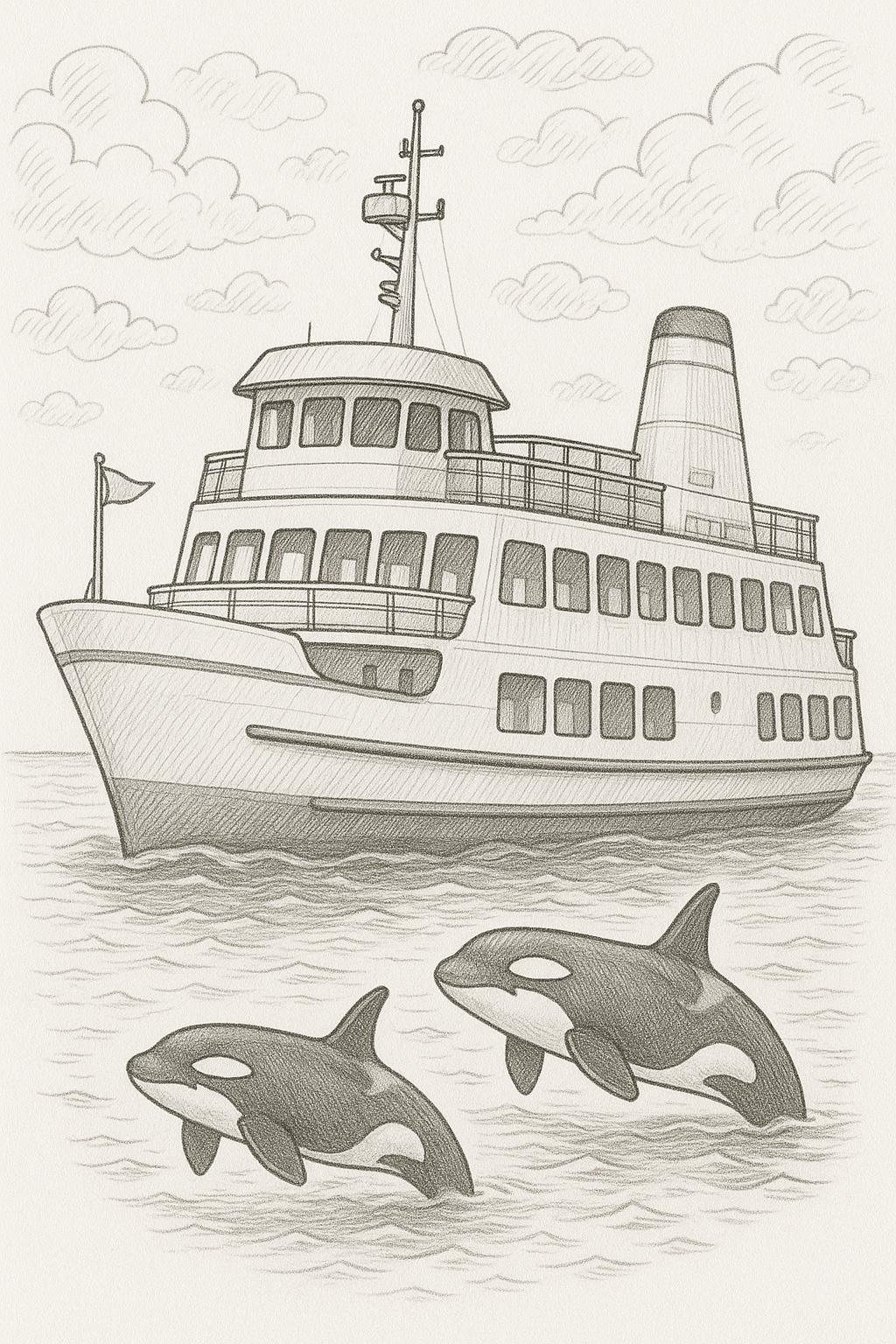 Seattle Ferry Coloring Pack of 5 - Etsy