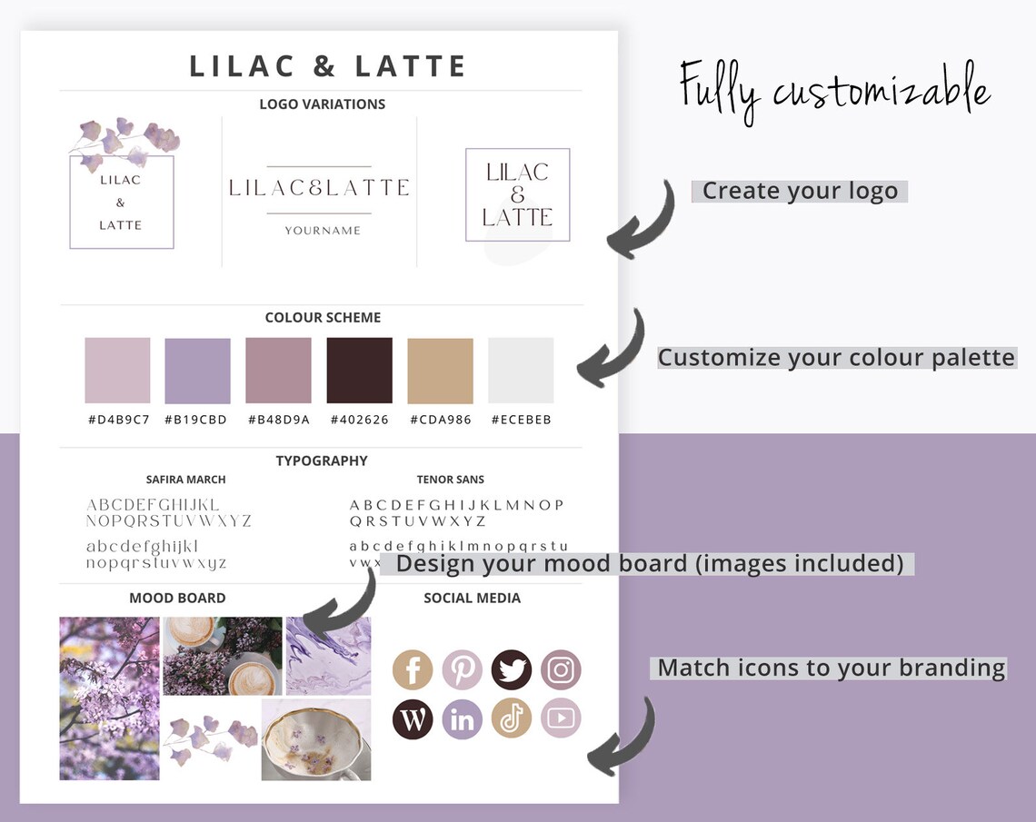 Mood Board Template Brand Board Template Canva Mood Board Branding DIY ...