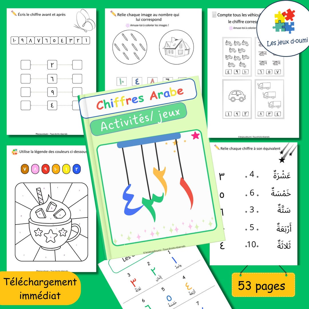 Printable Arabic Numerals Activity Book, Exercises and Educational ...