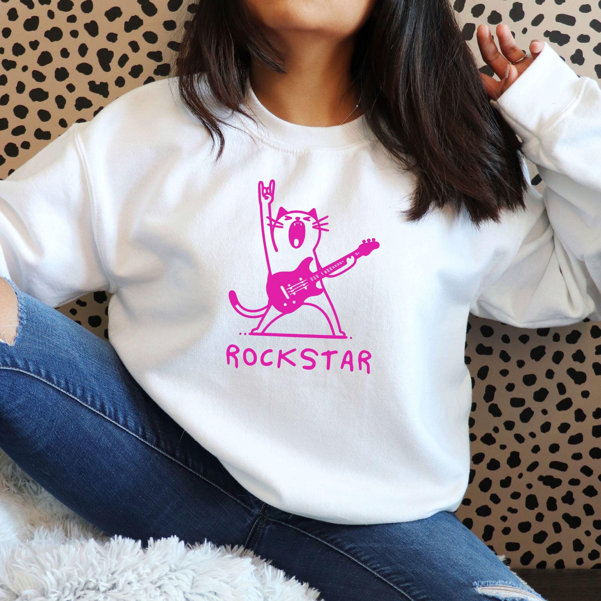 Rockstar Cat SVG: Guitar Clipart for Shirts, Posters (digital Download ...