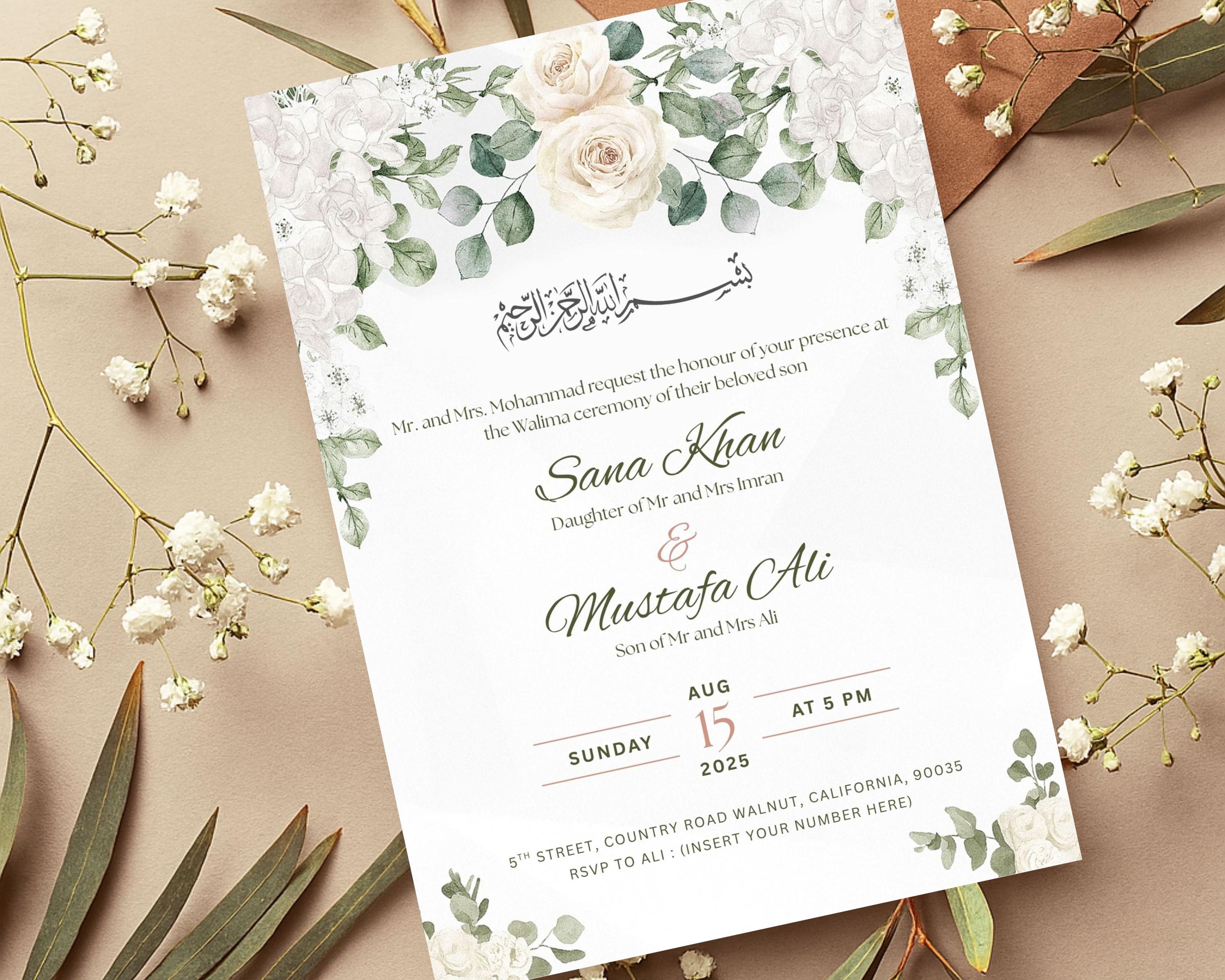 Animated Nikkah & Walima Video Invitation: Islamic Wedding Template ...