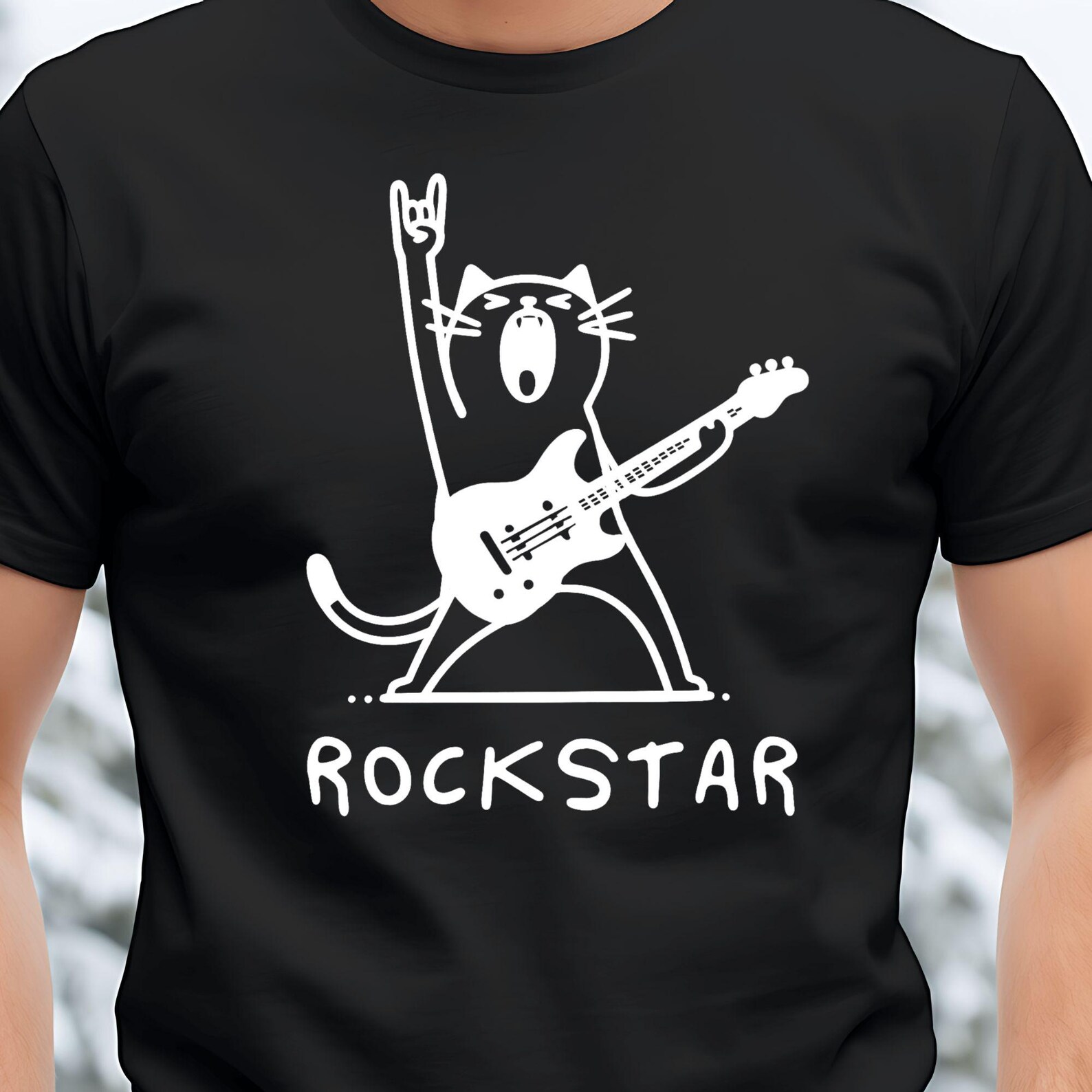 Rockstar Cat SVG PNG Bundle | Guitar Playing Cat Clipart Shirts Mugs ...