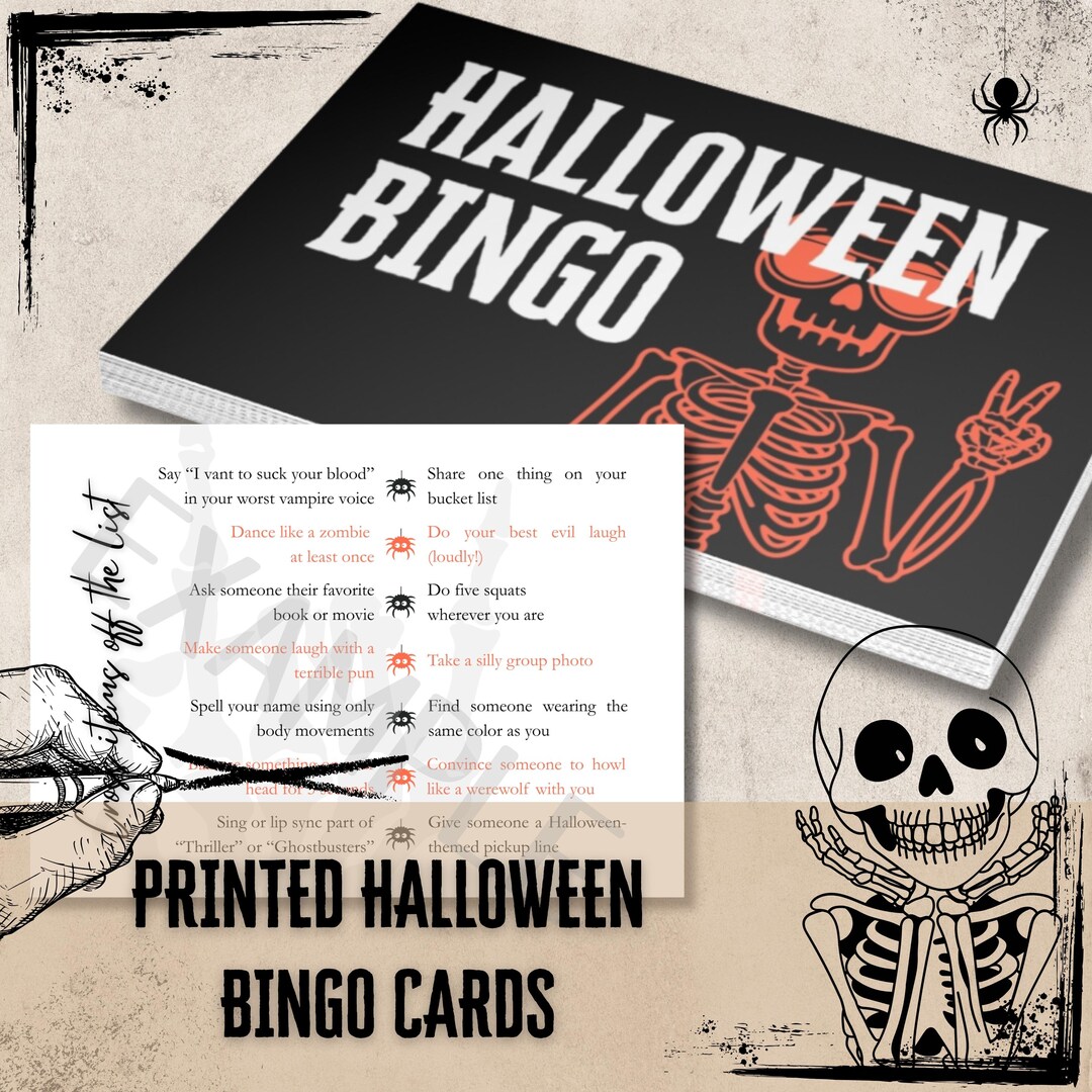 Halloween Party Bingo | Halloween Activity for Friends | Office Bingo ...