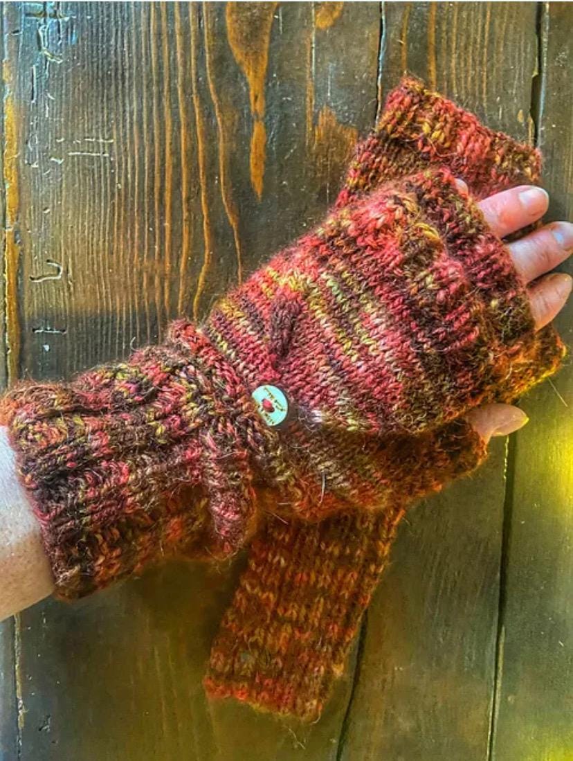 Flip Top Mittens Knitting Pattern: Convertible Fingerless Gloves (PDF ...