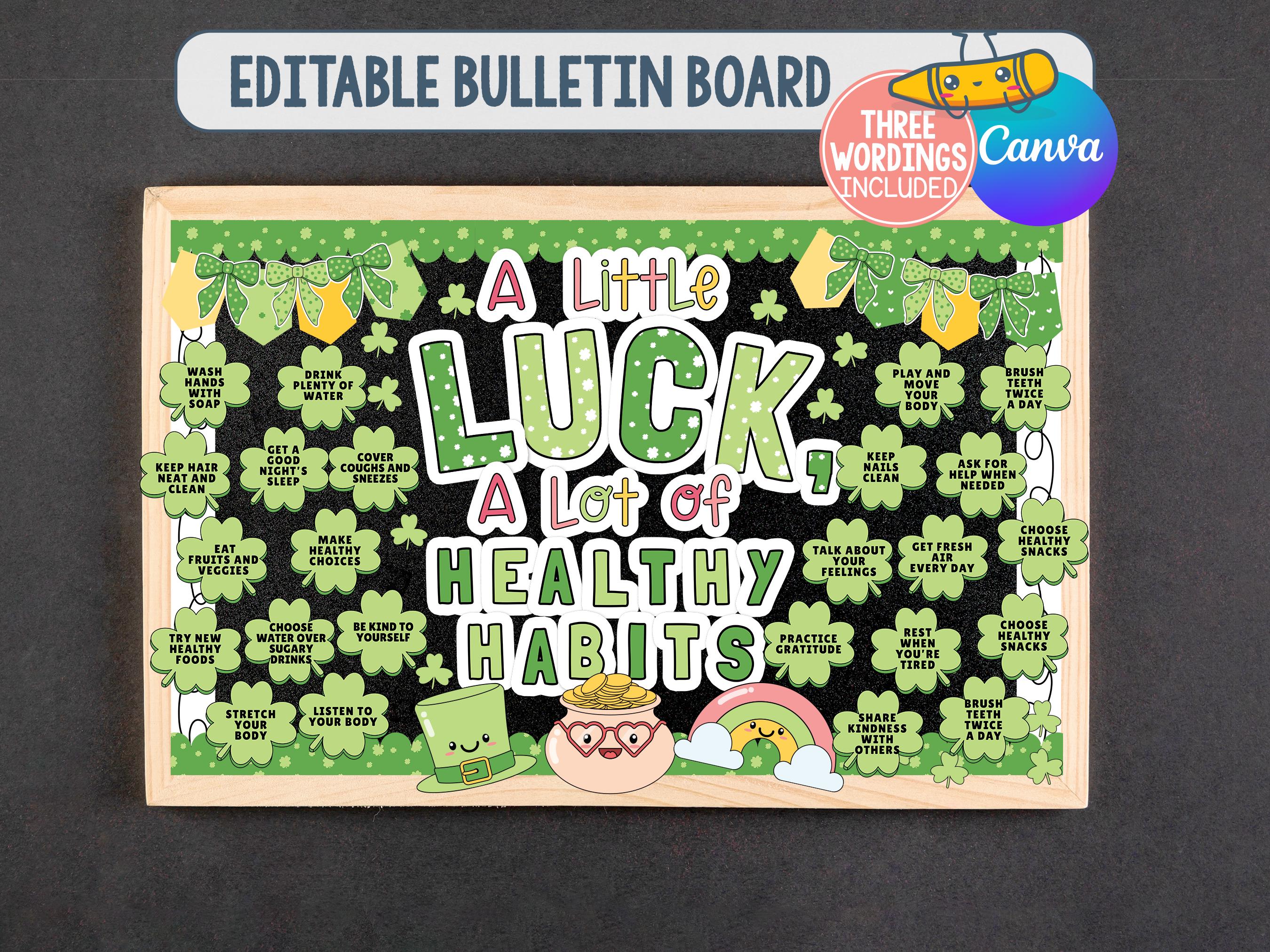 March Bulletin Board Ideas, St Patrick Healthy Habits Bulletin Board ...