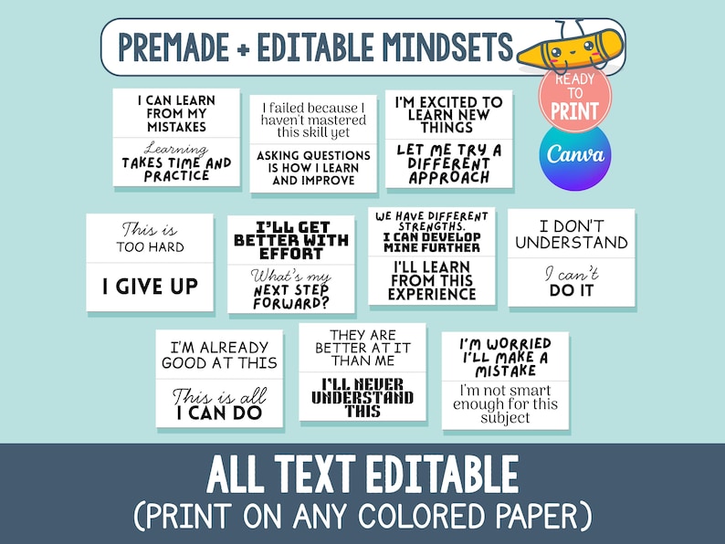 Growth Mindset Bulletin Board Kit, Change Your Mindset Bulletin Board ...