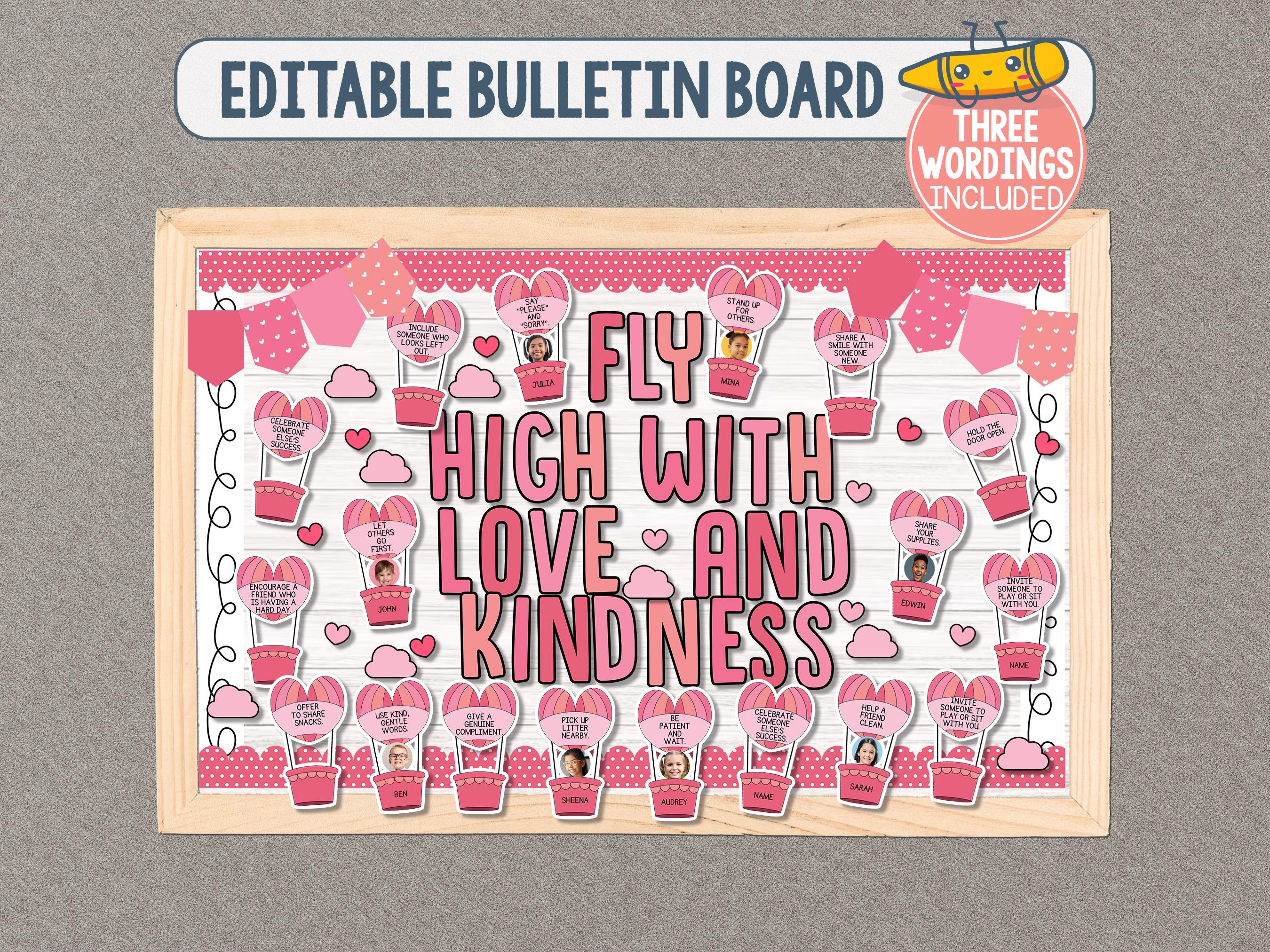 Valentine Kindness Bulletin Board Ideas, February School Hallway Decor ...