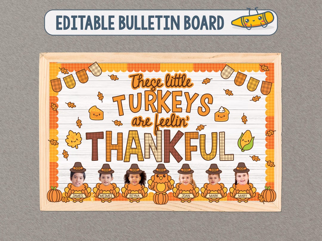 Editable Thanksgiving Bulletin Board Ideas, Thankful Bulletin Board Set ...