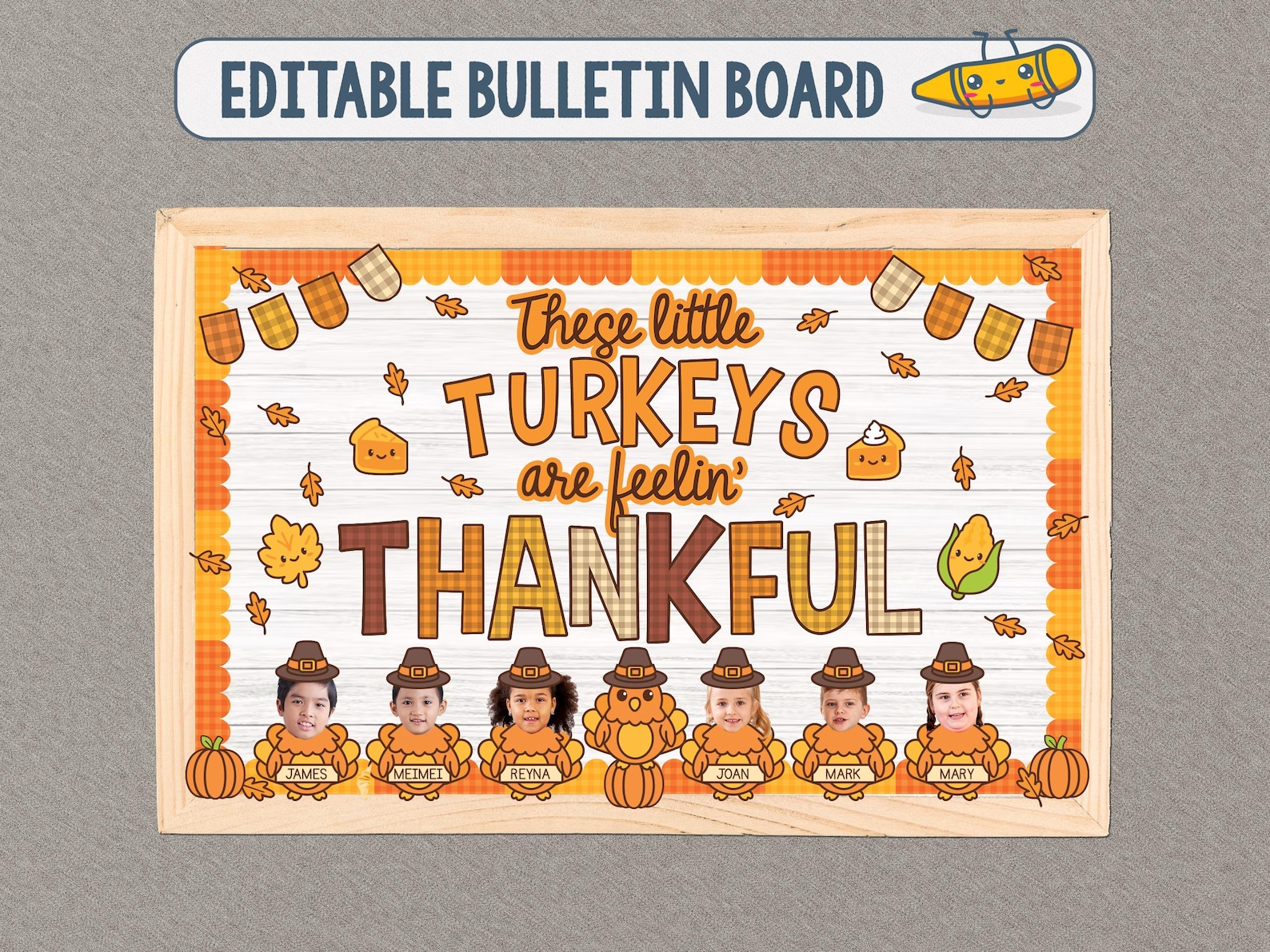 Editable Thanksgiving Bulletin Board Ideas, Thankful Bulletin Board Set ...