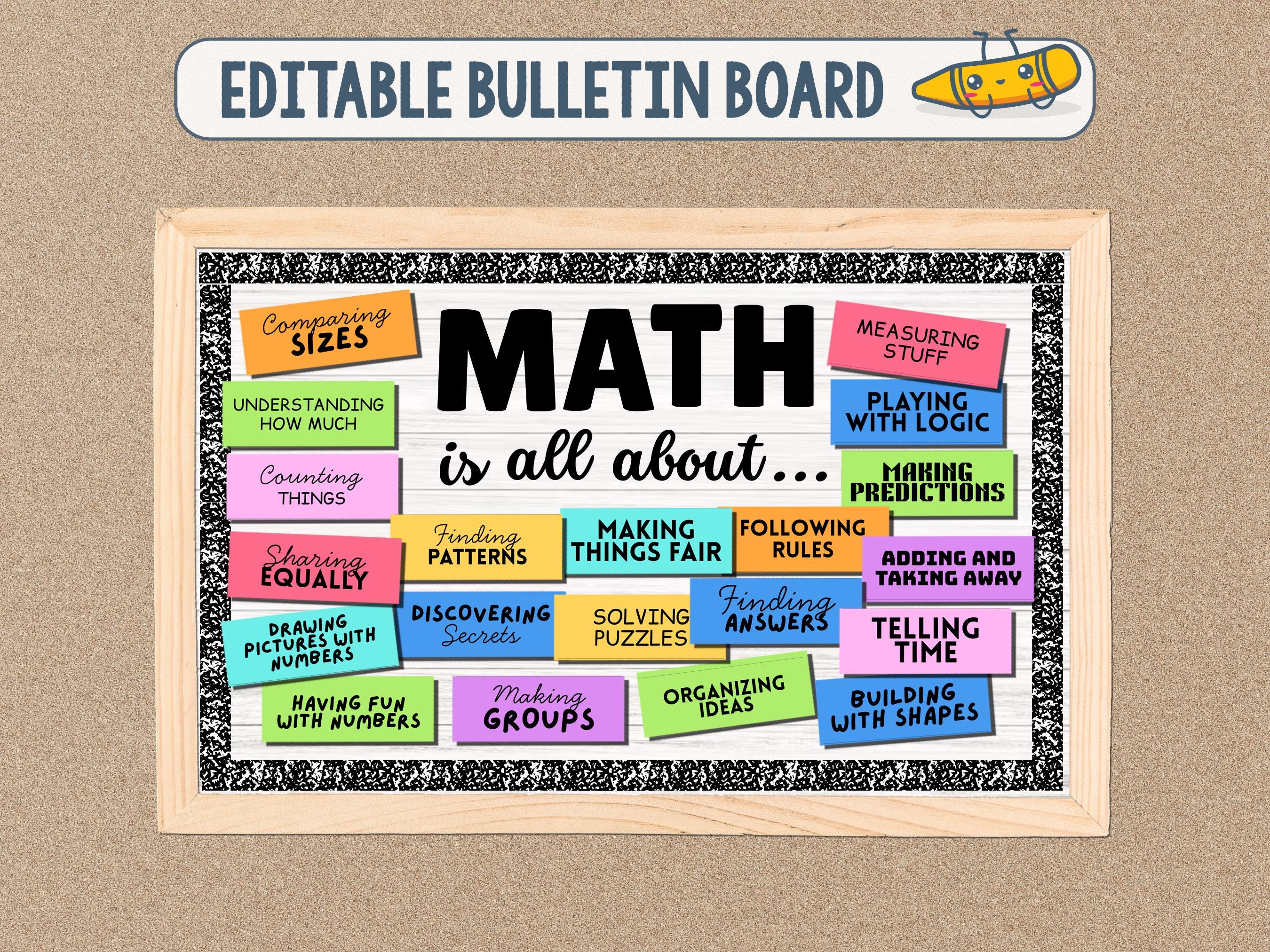 Math Bulletin Board Kit Editable, High School Math Bulletin Board Ideas ...
