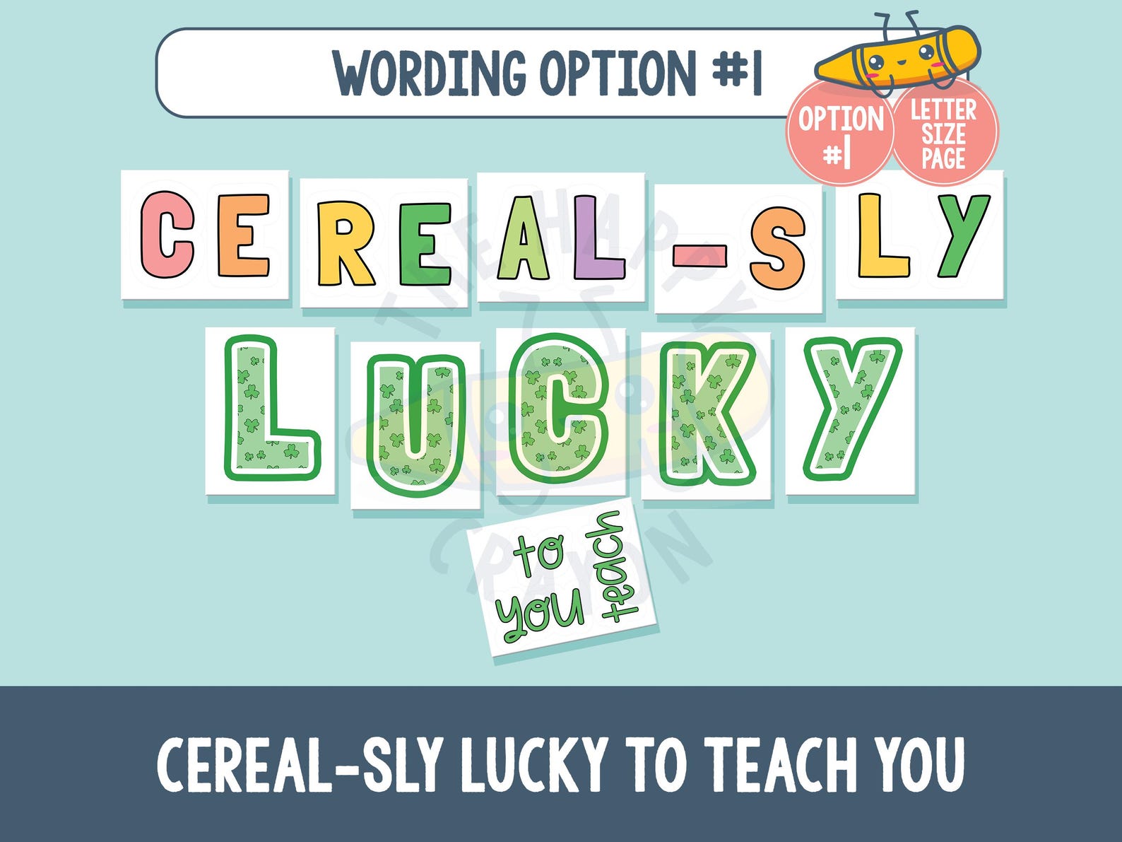 Cereal Bulletin Board Set Editable, Cereal-sly Lucky March Class Decor ...
