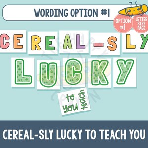Cereal Bulletin Board Set Editable, Cereal-sly Lucky March Class Decor ...