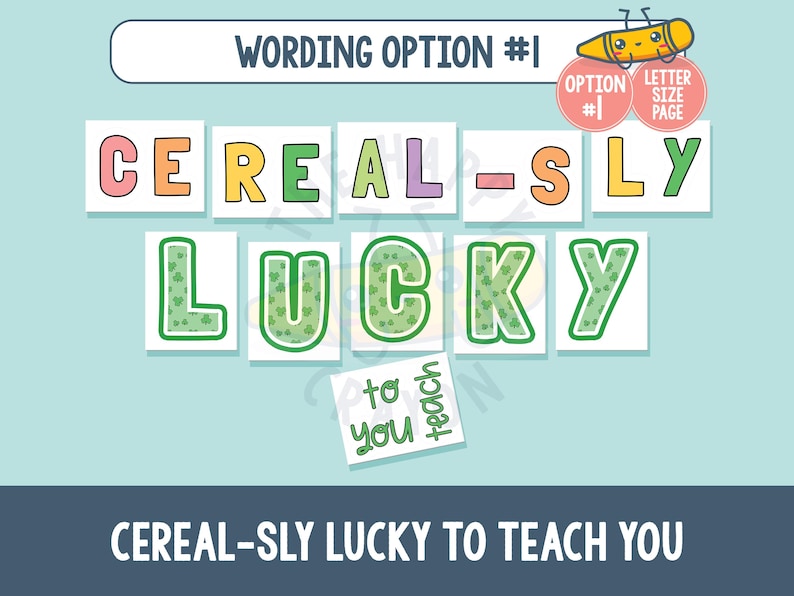 Cereal Bulletin Board Set Editable, Cereal-sly Lucky March Class Decor ...