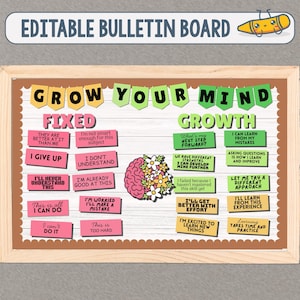Growth Mindset Bulletin Board Kit, Change Your Mindset Bulletin Board ...