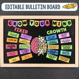 Growth Mindset Bulletin Board Kit, Change Your Mindset Bulletin Board ...