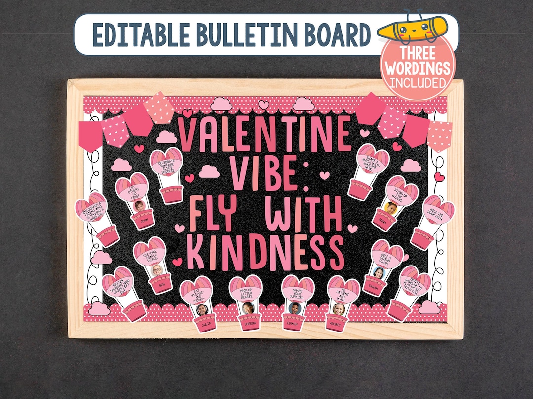 Valentine Kindness Bulletin Board Ideas, February School Hallway Decor ...