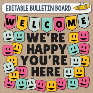 Welcome Back to School Bulletin Board, Editable Bulletin Board Ideas ...